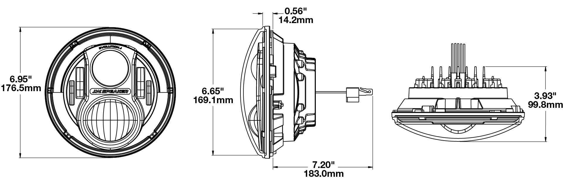 Jeep LED Headlights - Model 8700 Evolution J2 Off Road Headlights